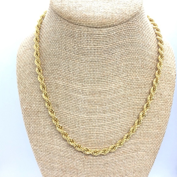 Vintage | Jewelry | Vintage 8s 90s Monet Gold Tone Rope Chain Necklace ...